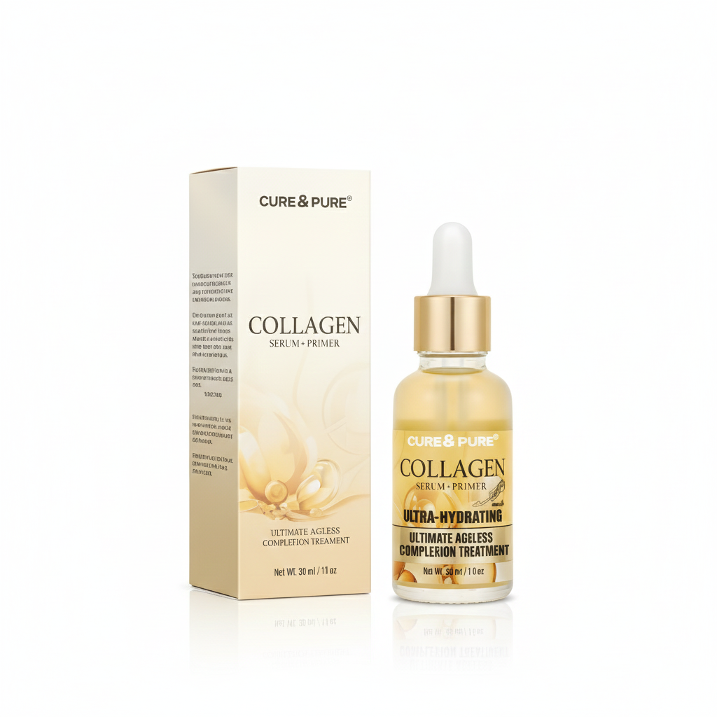 CURE & PURE Collagen Serum + Primer - Ultrahidratante • Brillo antieda ...
